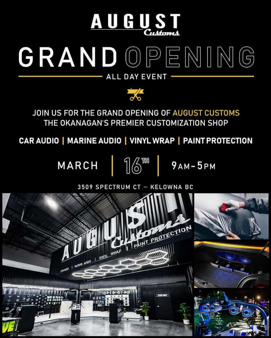 August Customs Grand Opening - March 16th, 2024