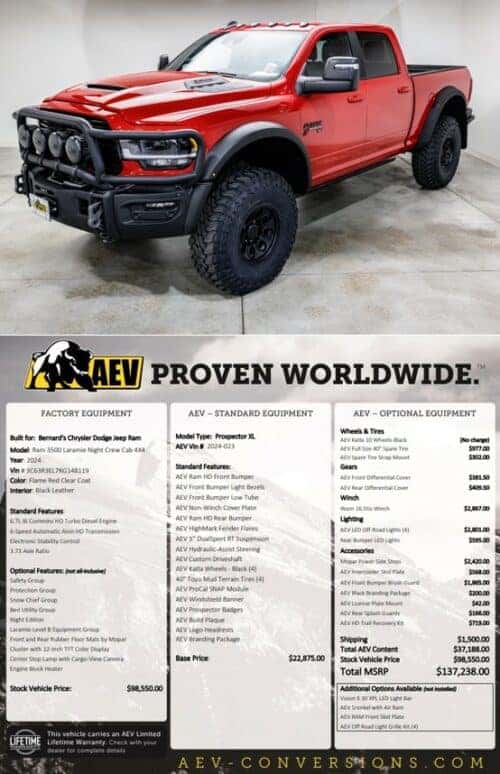 AEV Vehicles | Bernard's Chrysler Dodge Jeep Ram