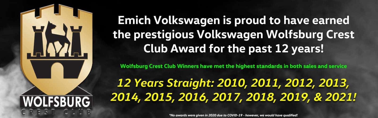 Emich VW in Denver Wins 12th Straight Wolfsburg Crest Club Award in 2021