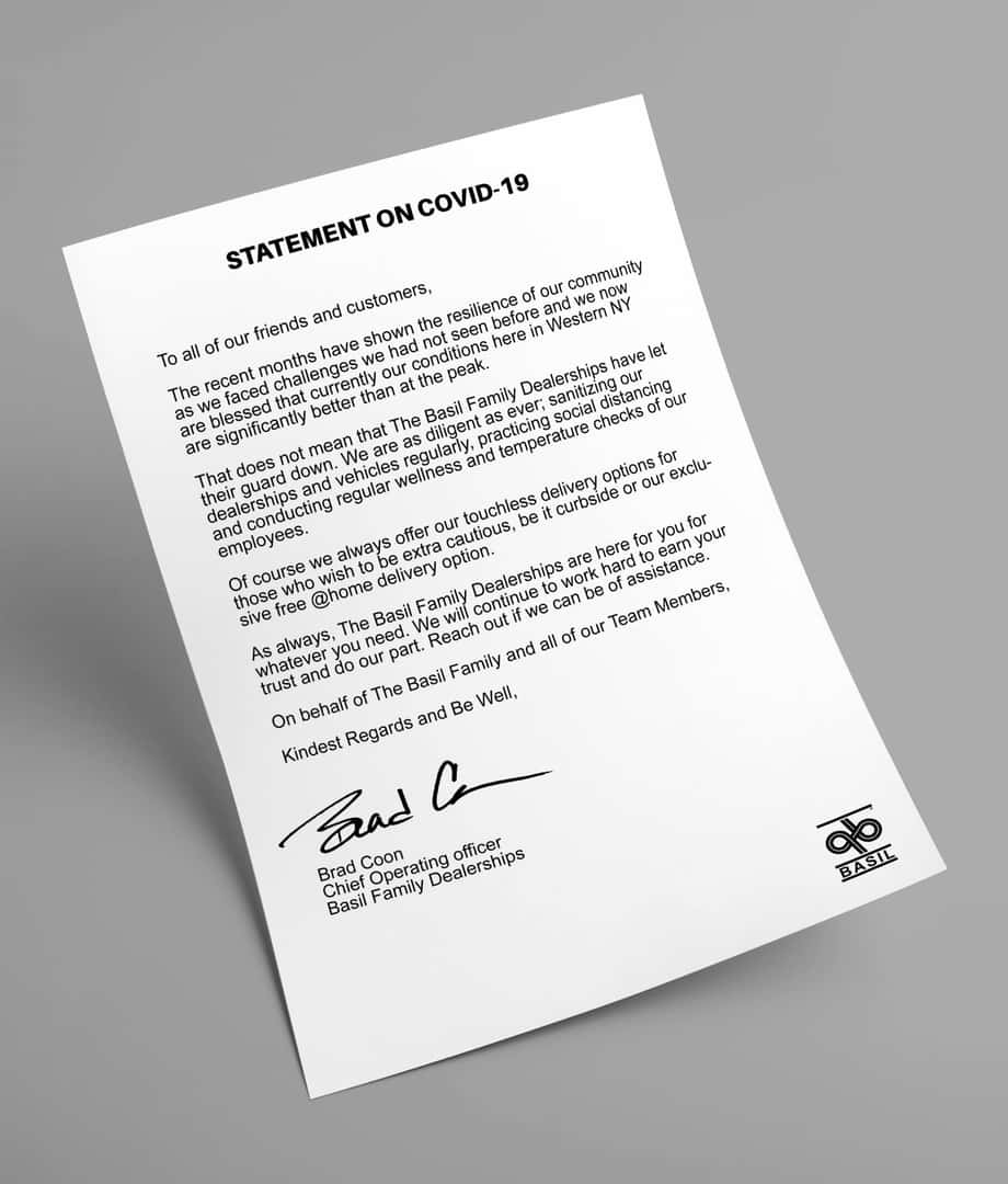 COVID-19 Response | Joe Basil Chevrolet